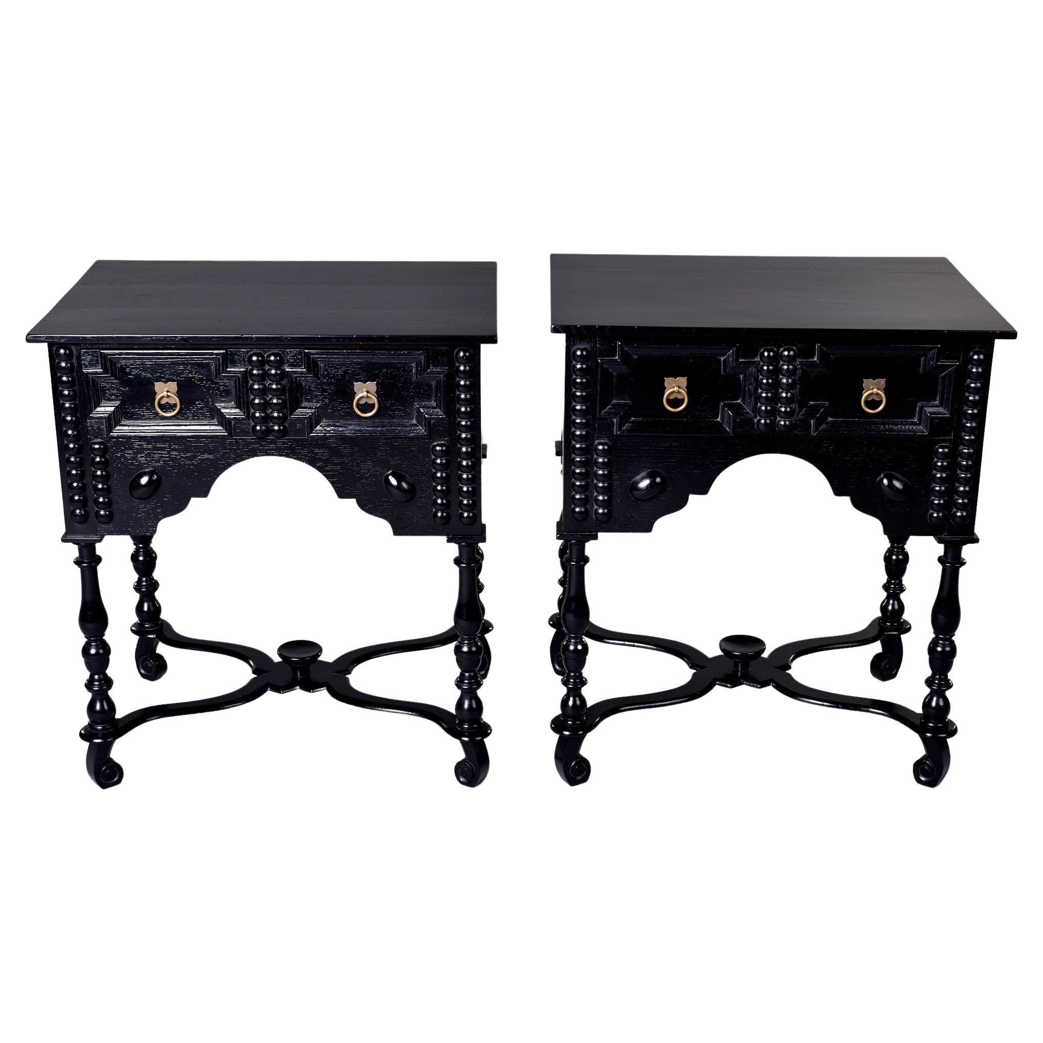 Pair English Gothic Carved Dark Oak Side Tables at 1stDibs | black ...