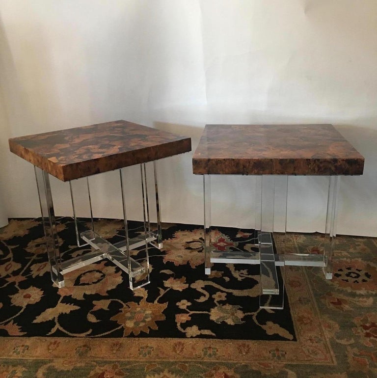 Pair of Faux Tortoise Shell Table by Pegaso Gallery Design For Sale at ...