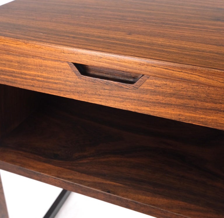 Pair Frame Leg Low Profile One Drawer Rosewood Danish Mid Century Night ...