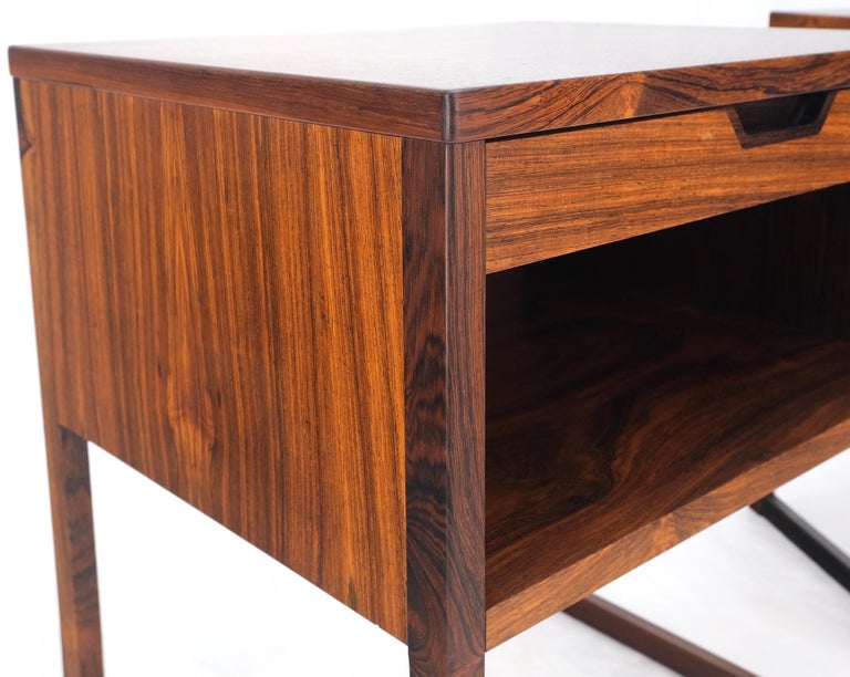 Pair Frame Leg Low Profile One Drawer Rosewood Danish Mid Century Night ...