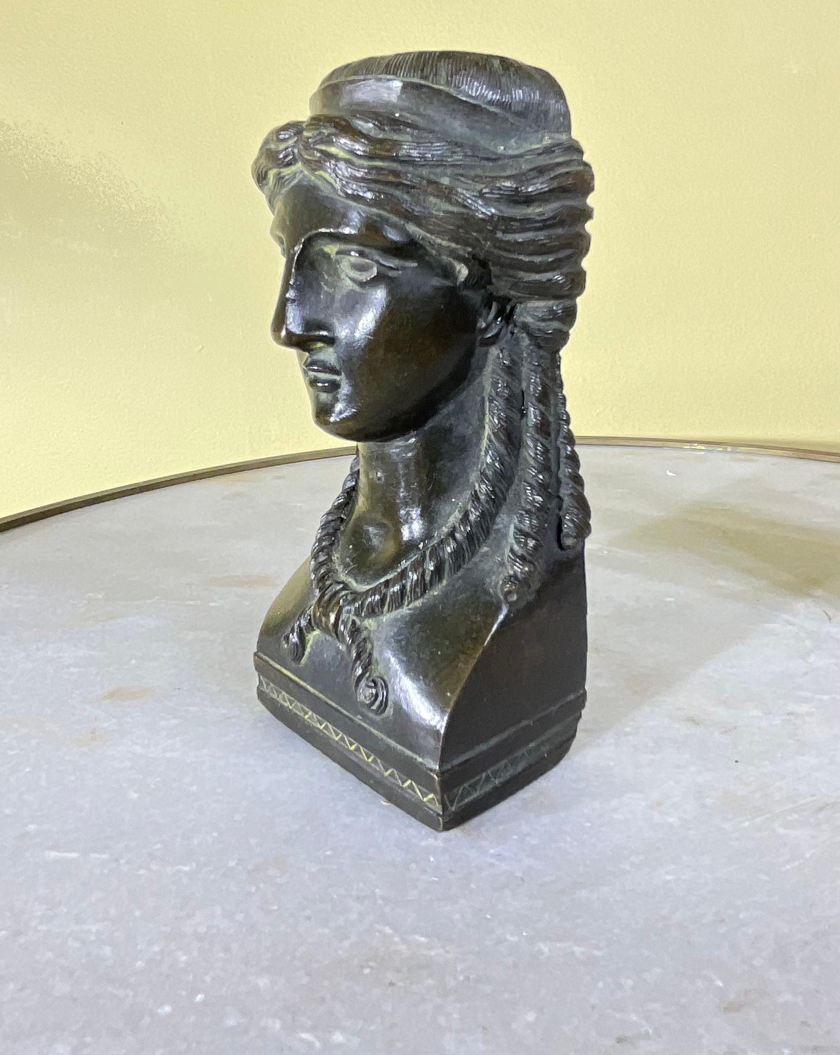 Pair French 19th Century Bronze Empire Style Head Ornaments For Sale at ...