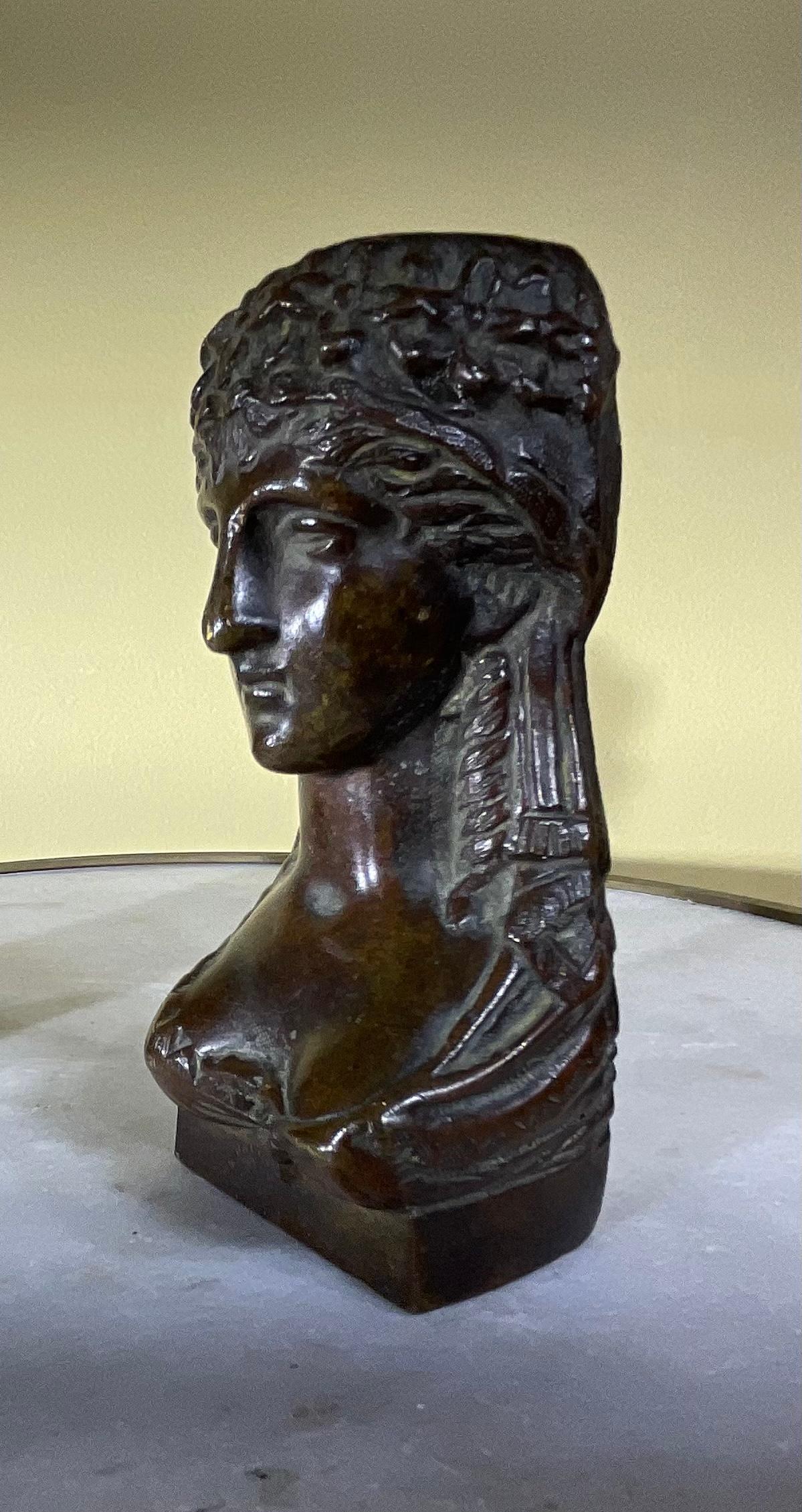 Pair French 19th Century Bronze Empire Style Head Ornaments For Sale at ...