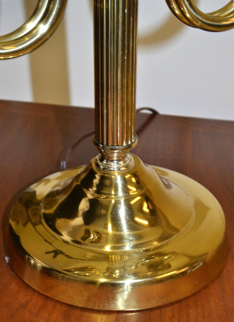 Pair French Alsy Vintage Solid Brass 2 Arm Trumpet Horn Bouillotte Lamp ...