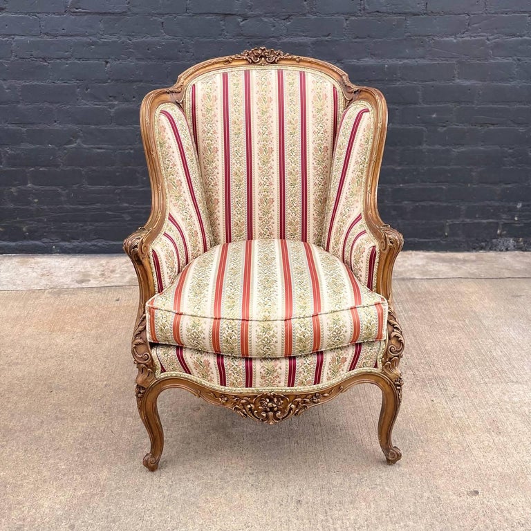 Pair French Antique Hand Carved Gilded Armchairs For Sale at 1stDibs