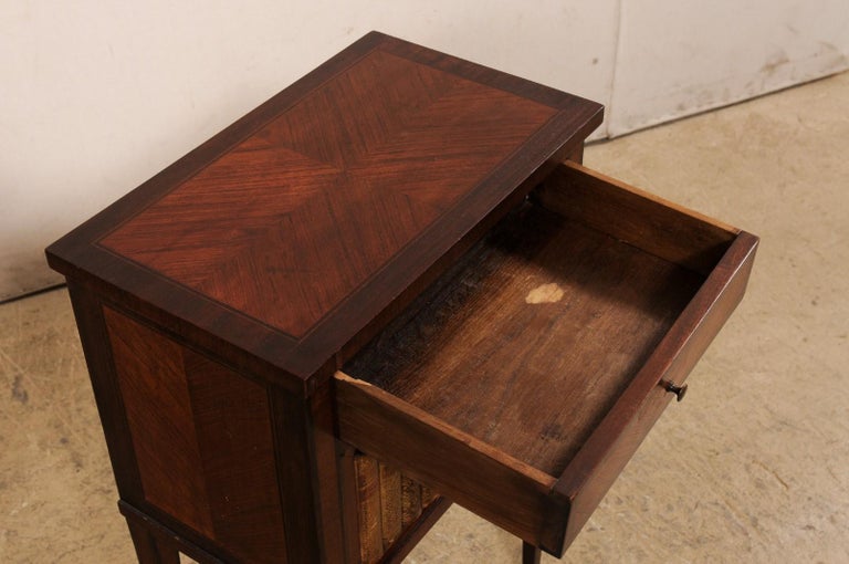 Pair French Antique Side Chests w/ "Faux Book" 'Real Leather Book ...