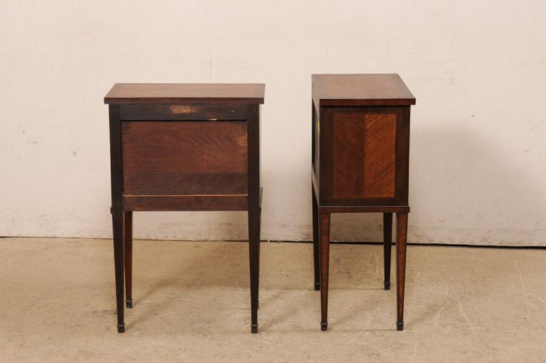 Pair French Antique Side Chests w/ "Faux Book" 'Real Leather Book ...