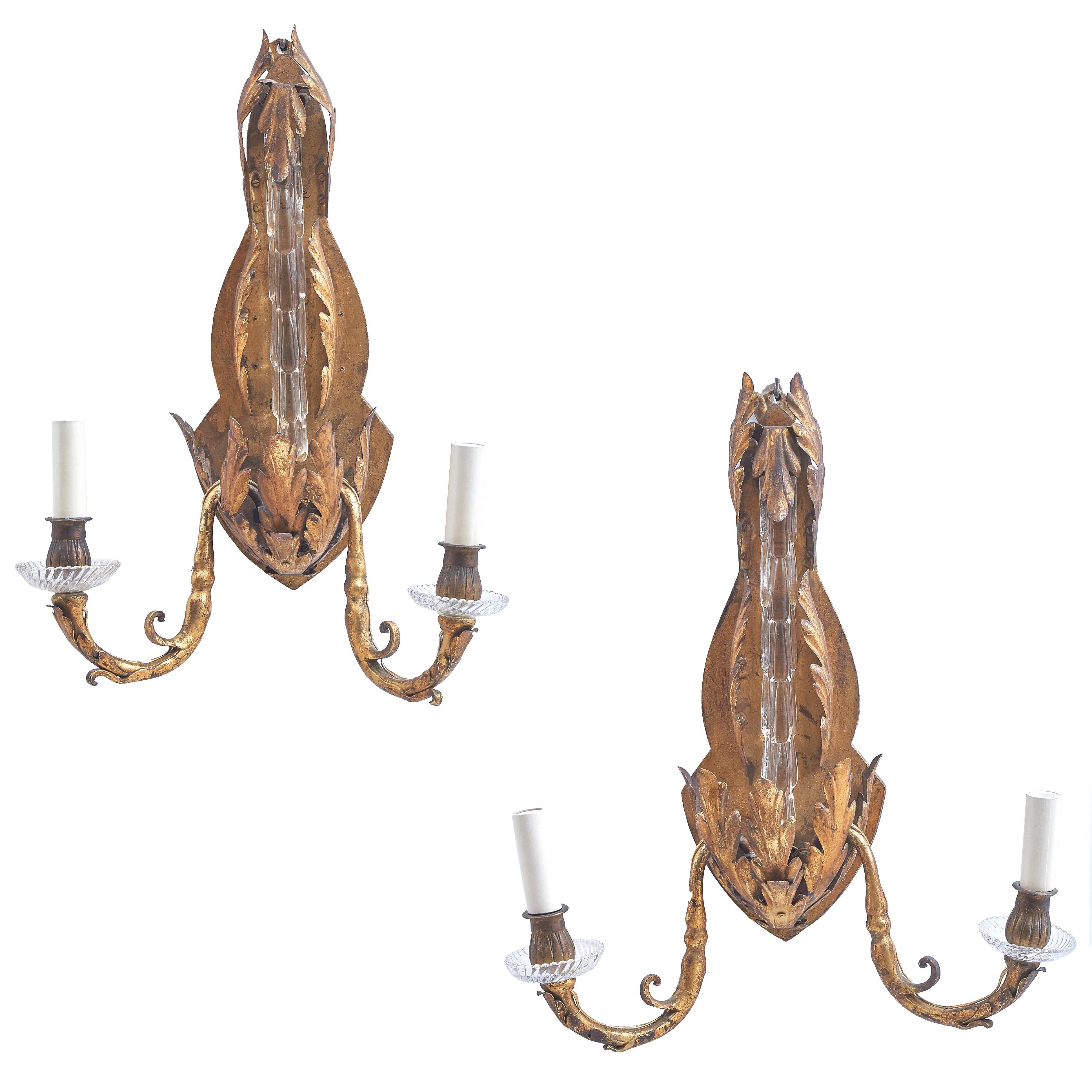 5 Art Deco Gilt Metal and Glass Octopus Wall Sconces in Maison Bagues ...