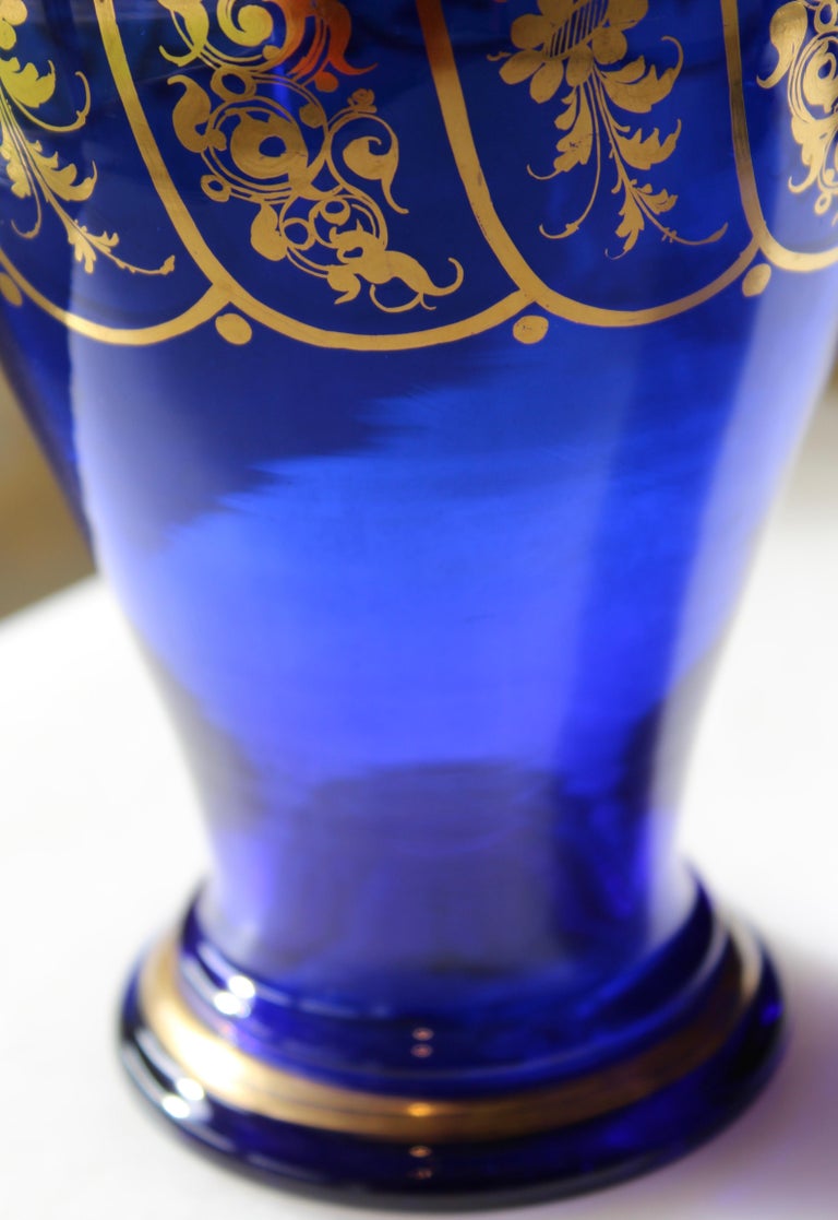 Pair of French Blue Glass Baluster Vases, 19th Century For Sale at ...