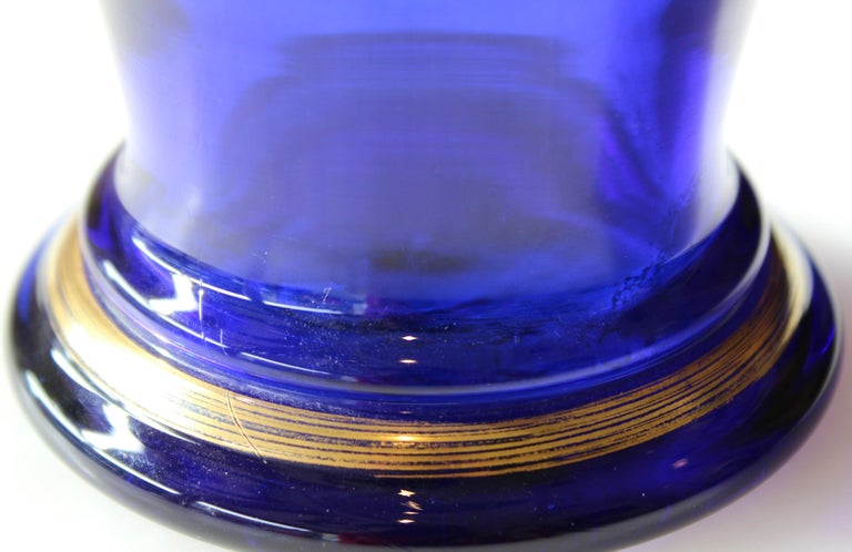 Pair of French Blue Glass Baluster Vases, 19th Century For Sale at ...