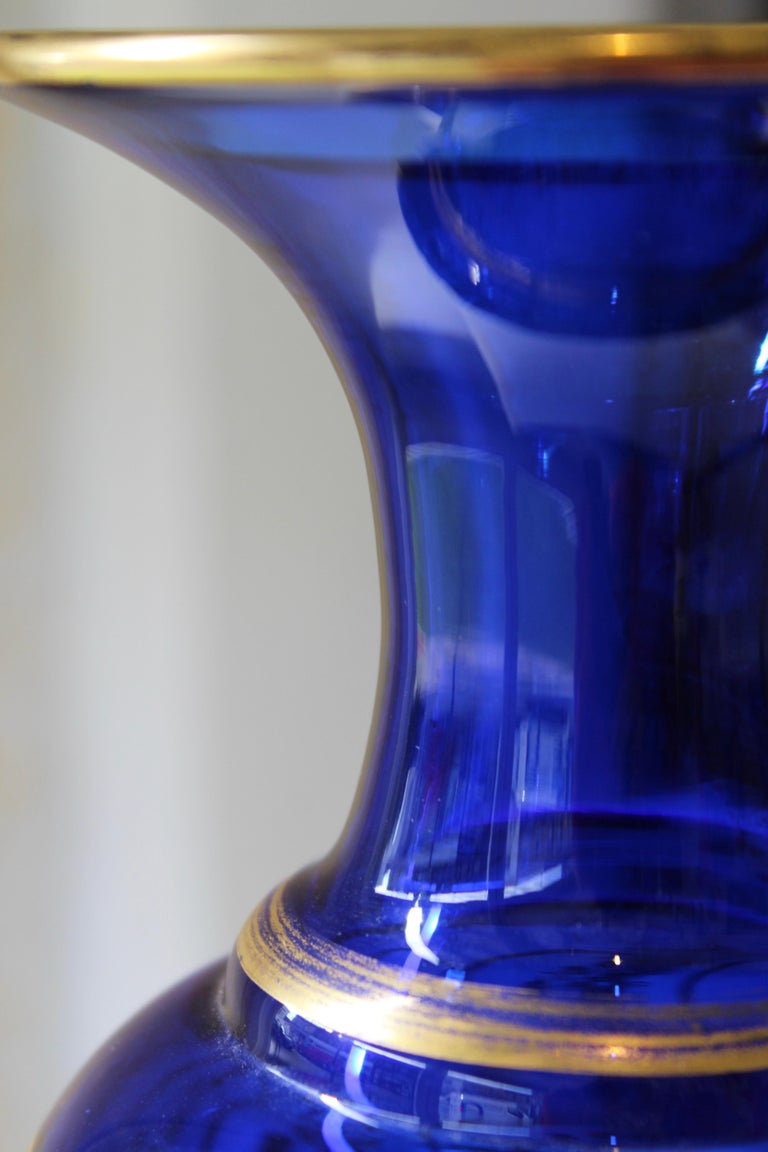 Pair of French Blue Glass Baluster Vases, 19th Century For Sale at ...