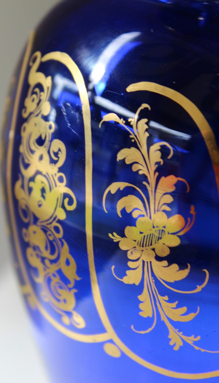 Pair of French Blue Glass Baluster Vases, 19th Century For Sale at ...