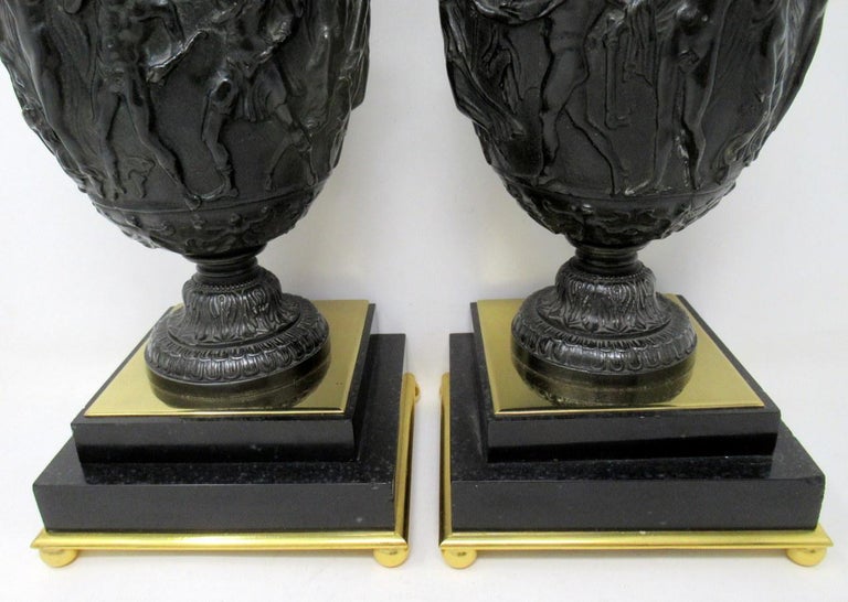 Pair of French Bronzed Ormolu Marble Electric Table Lamps Townley Urn ...