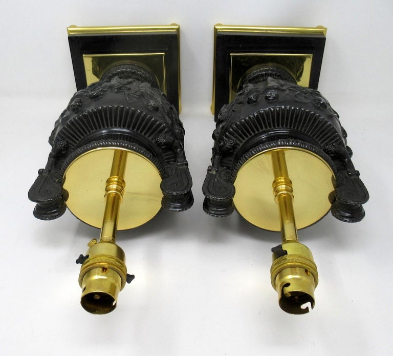 Pair of French Bronzed Ormolu Marble Electric Table Lamps Townley Urn ...