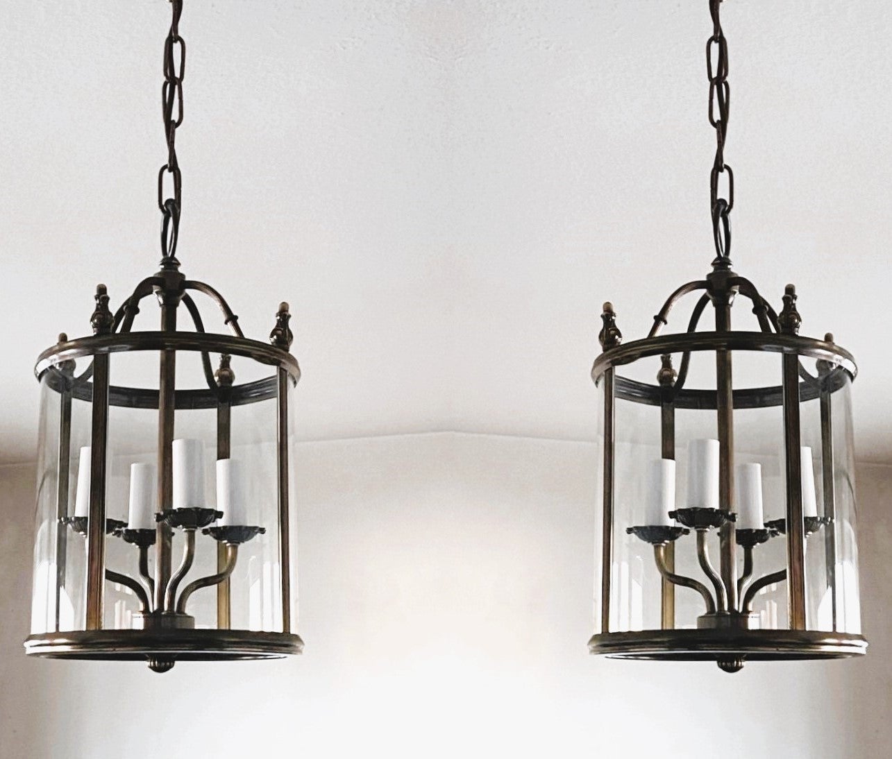 French Empire Caryatids Gilded Bronze Cut Glass 4-Light Lantern ...
