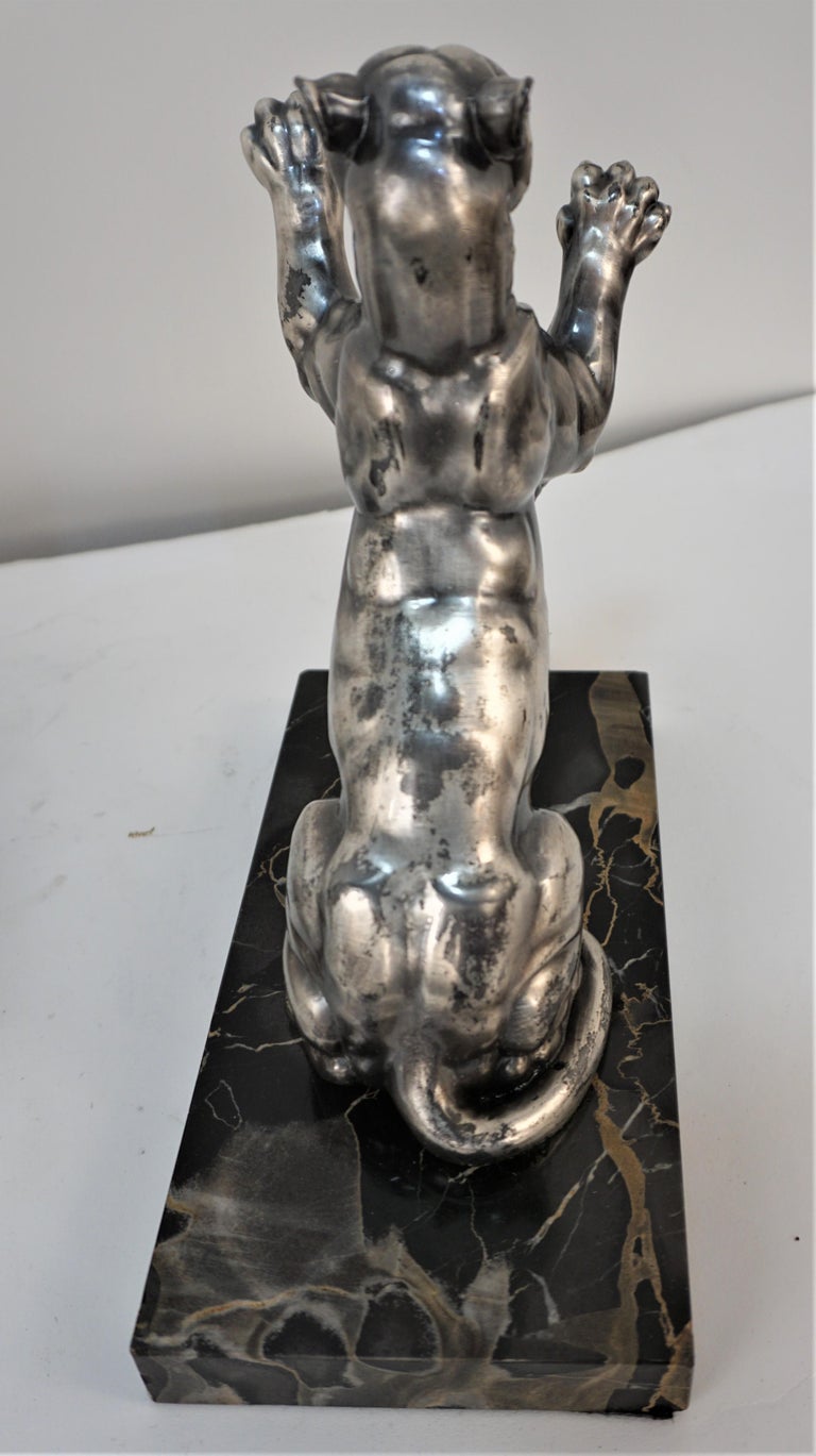 Pair French of Art Deco Tiger Bookends by Perrina Paris For Sale at 1stDibs