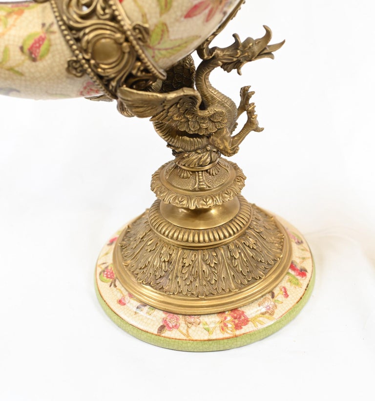 Pair French Porcelain Cornucopia Vases Urns Ormolu Horn of Plenty For ...