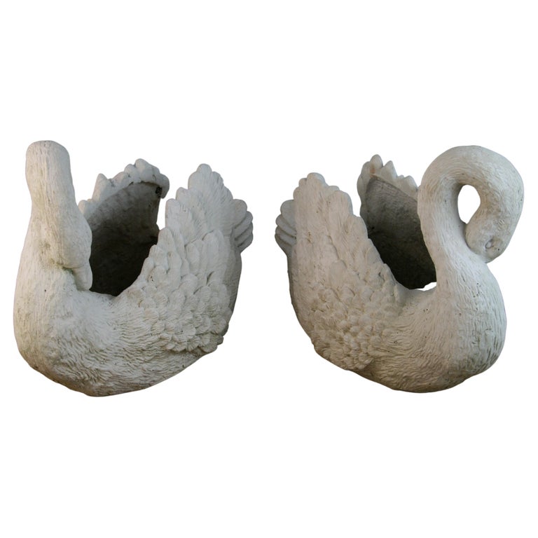 Pair Garden Swan Planters at 1stDibs
