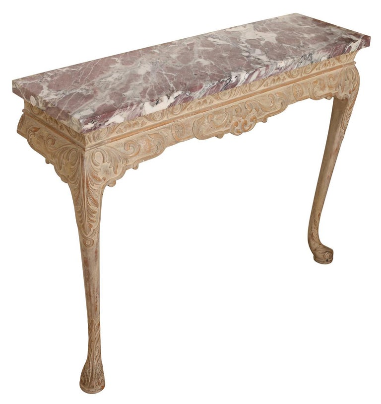 Pair George I Style Marble Top Pier Tables For Sale at 1stDibs