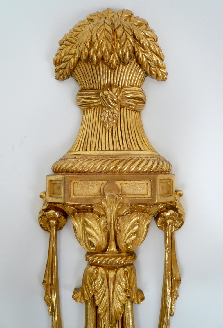 Pair Gilt Bronze Federal Style Neo-Classical Sconces by E. F. Caldwell ...