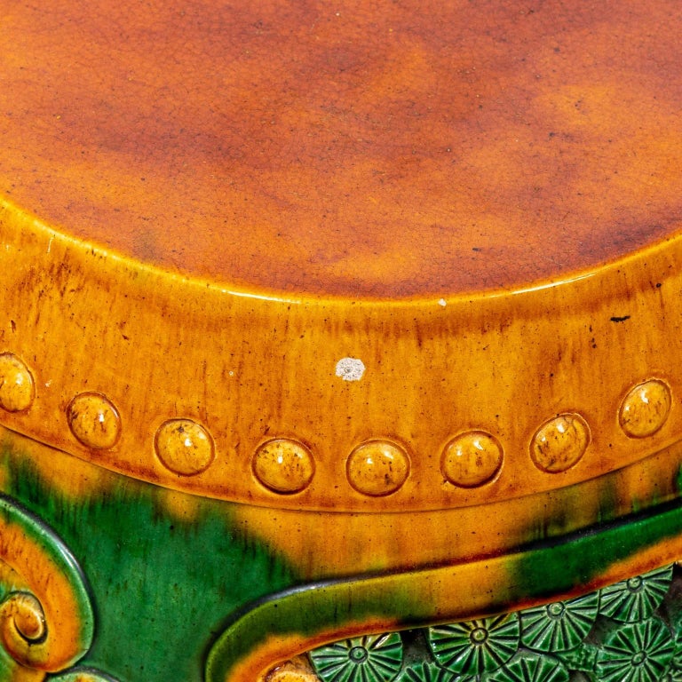 Pair Glazed Chinese Garden Seats For Sale at 1stDibs