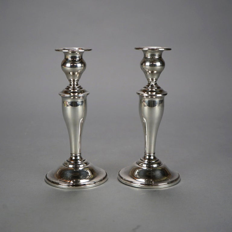 Pair Gorham Sterling Silver Candlesticks 20th C at 1stDibs
