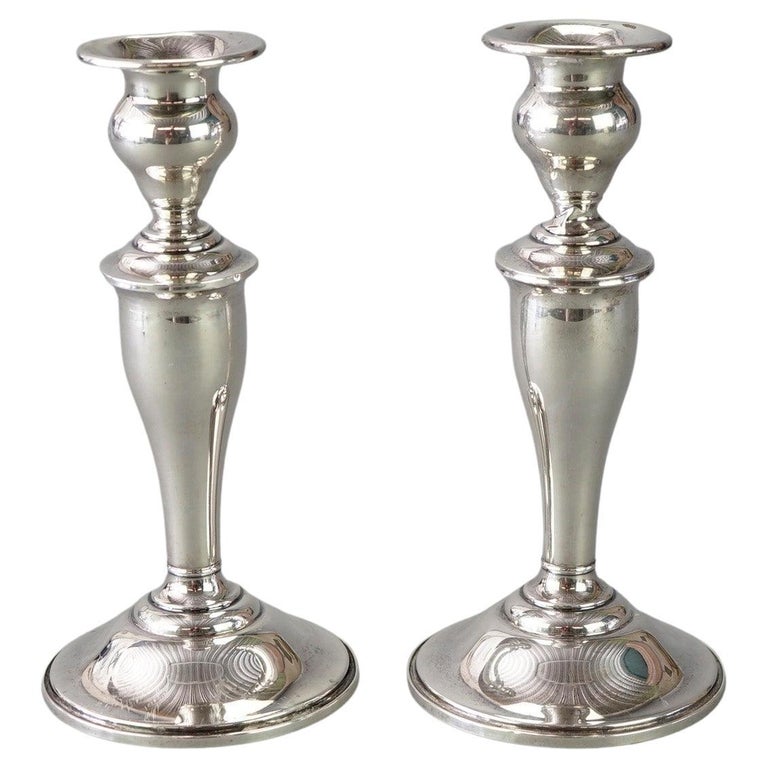 Pair Gorham Sterling Silver Candlesticks 20th C at 1stDibs