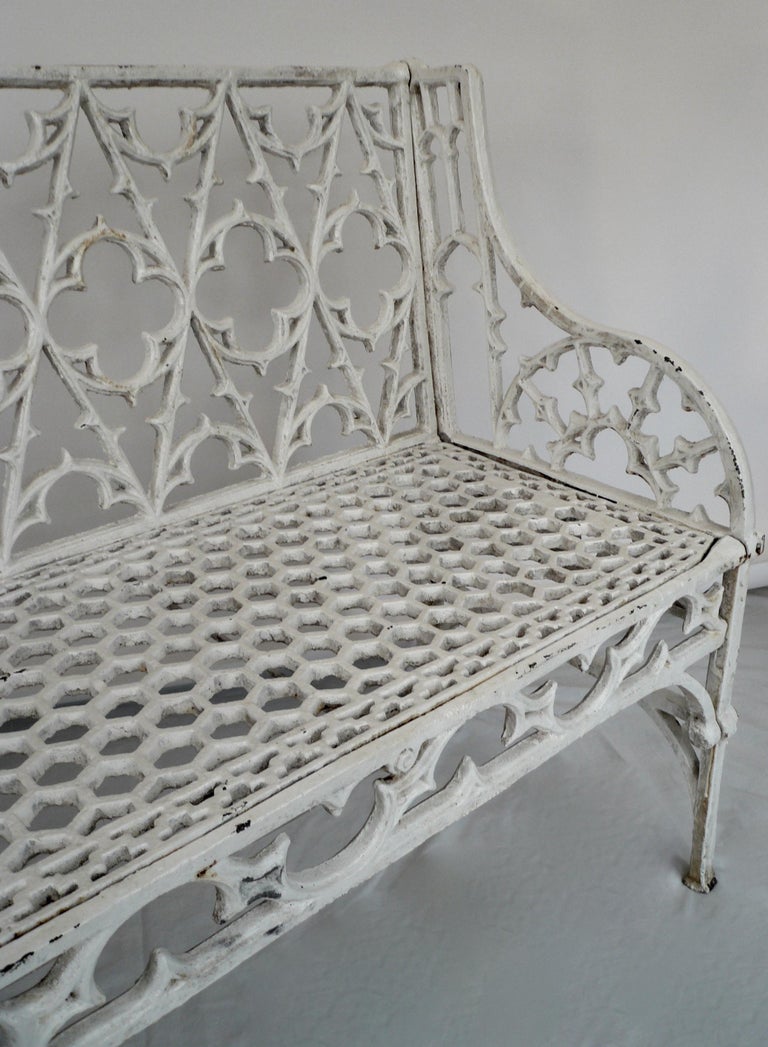 Pair of Gothic Style Cast Iron Garden Benches at 1stDibs