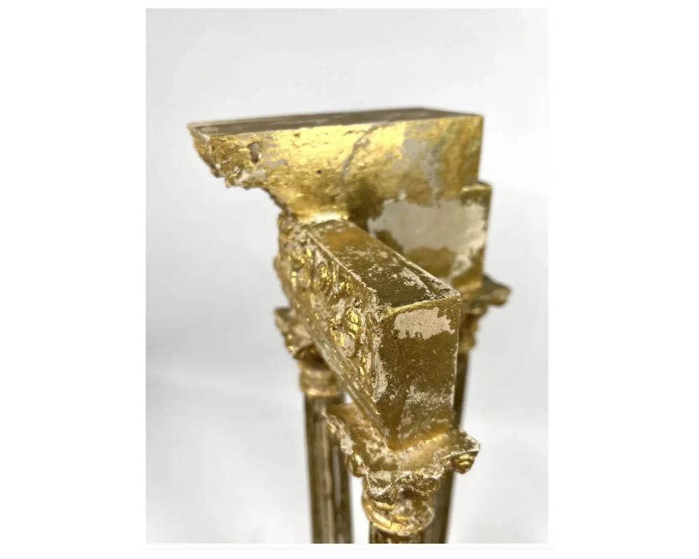 Pair Grand Tour Sculpture Temple Ruins Gilt Paint Finish at 1stDibs
