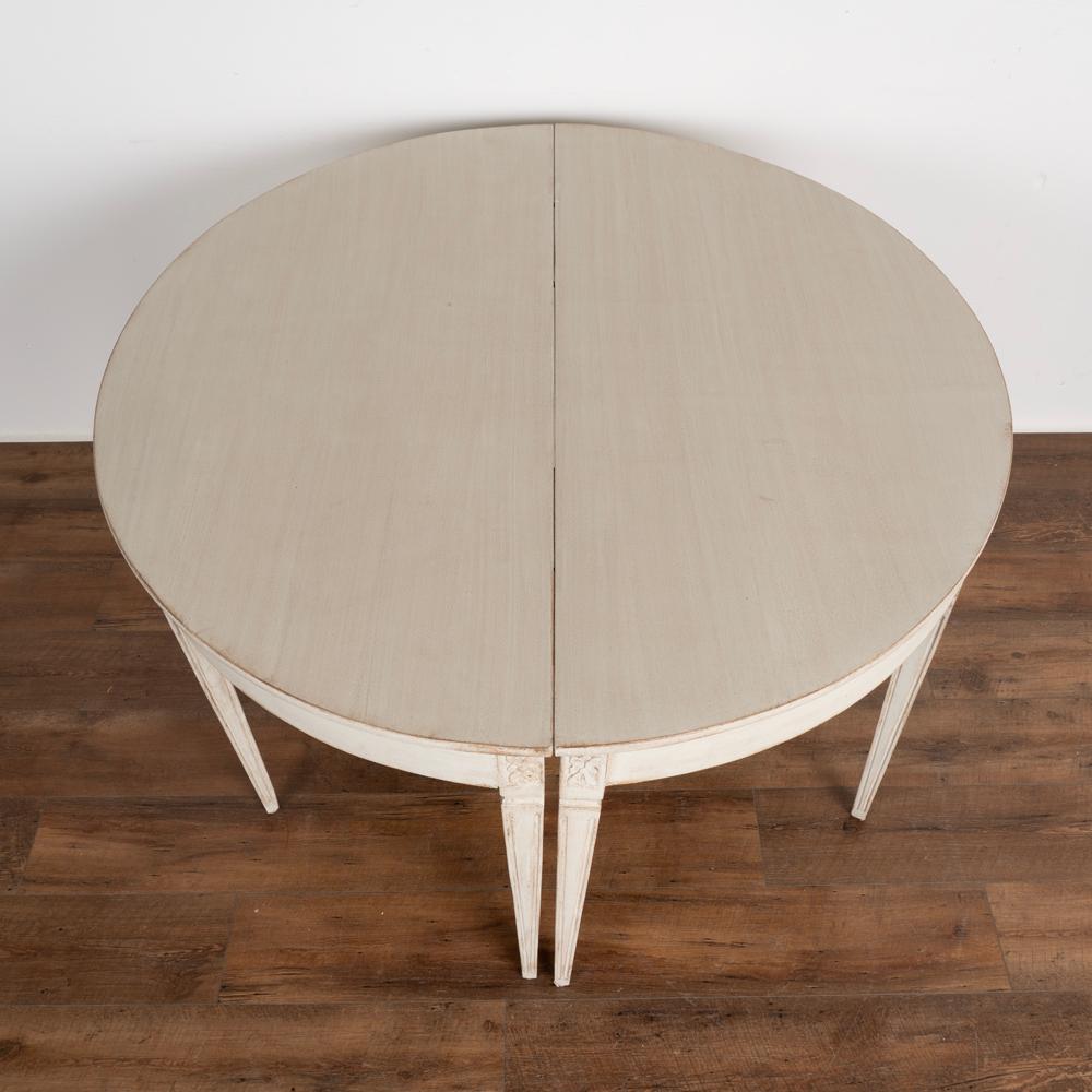 Pair, Gustavian White Painted Demilune Side Tables Consoles from Sweden ...