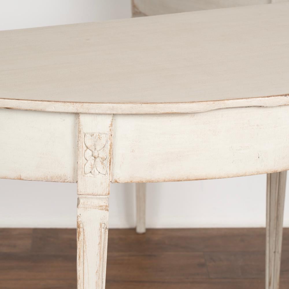 Pair, Gustavian White Painted Demilune Side Tables Consoles from Sweden ...