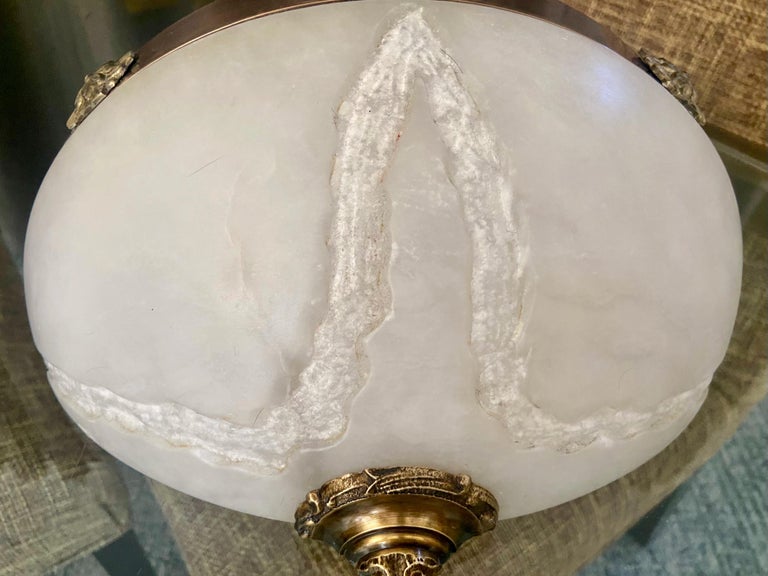 Pair Half Moon French XVI Alabaster Wall Sconces For Sale at 1stDibs