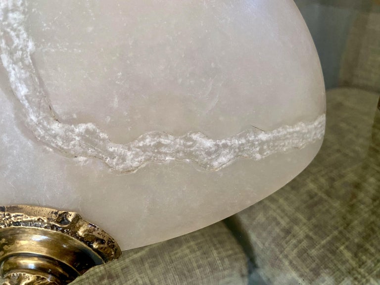 Pair Half Moon French XVI Alabaster Wall Sconces For Sale at 1stDibs