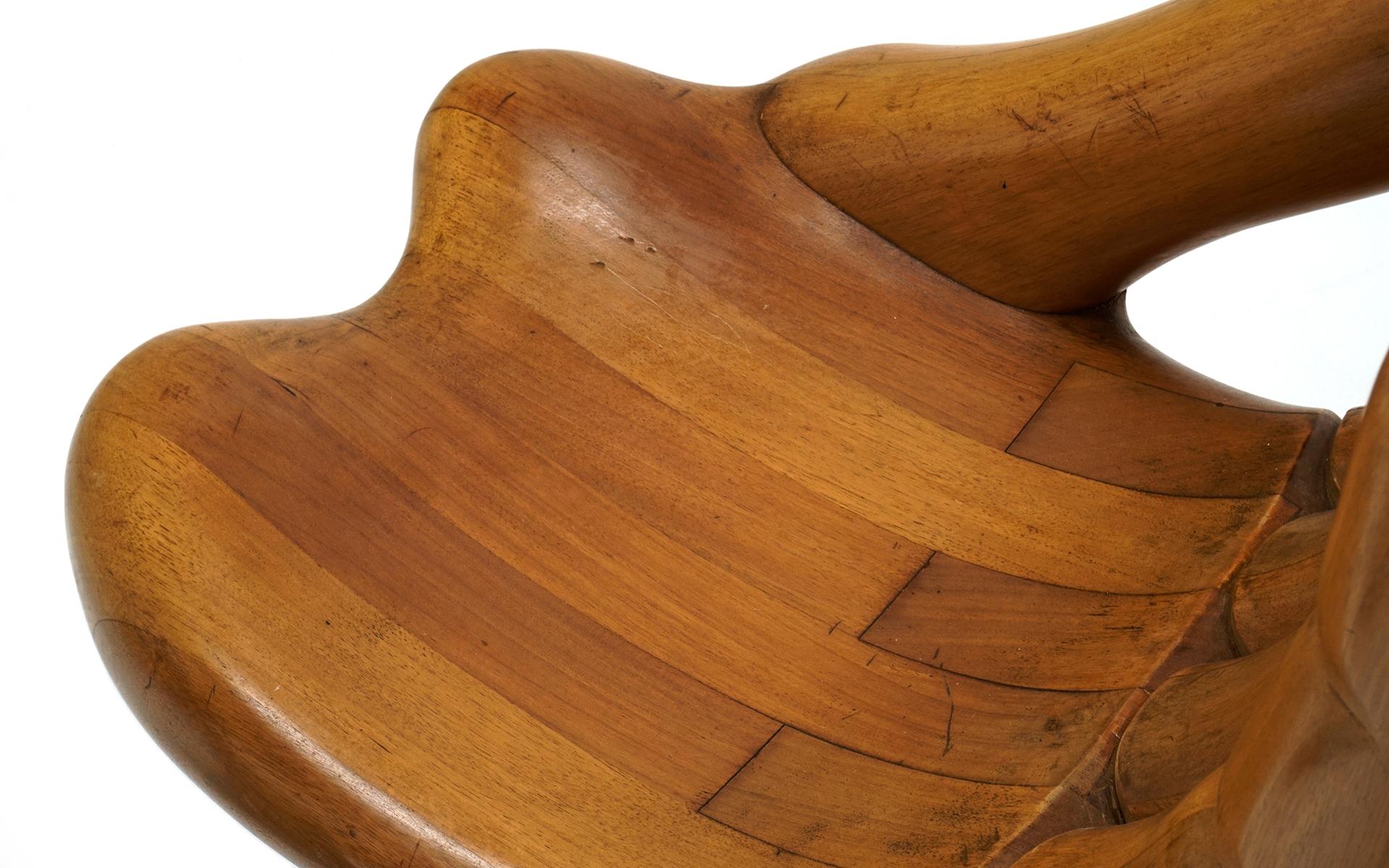 Pair Hand Chairs by Pedro Friedeberg, Solid Walnut, 1960's, Signed at ...