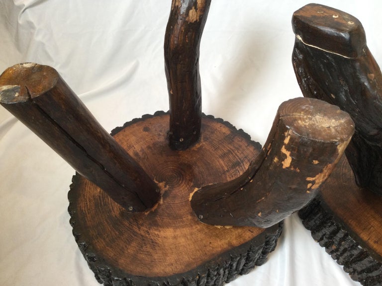 Pair Handmade Organic Free Form Live Edge Tree Root Leg Drink Tables or ...