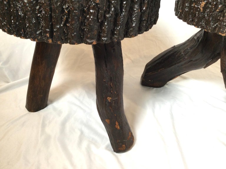Pair Handmade Organic Free Form Live Edge Tree Root Leg Drink Tables or ...