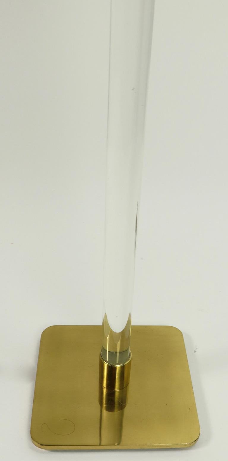 Pair of Hansen Glass and Brass Floor Lamps For Sale at 1stDibs