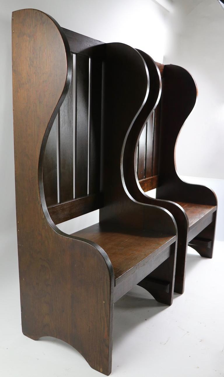 Pair of High Back Mission Chairs For Sale at 1stDibs