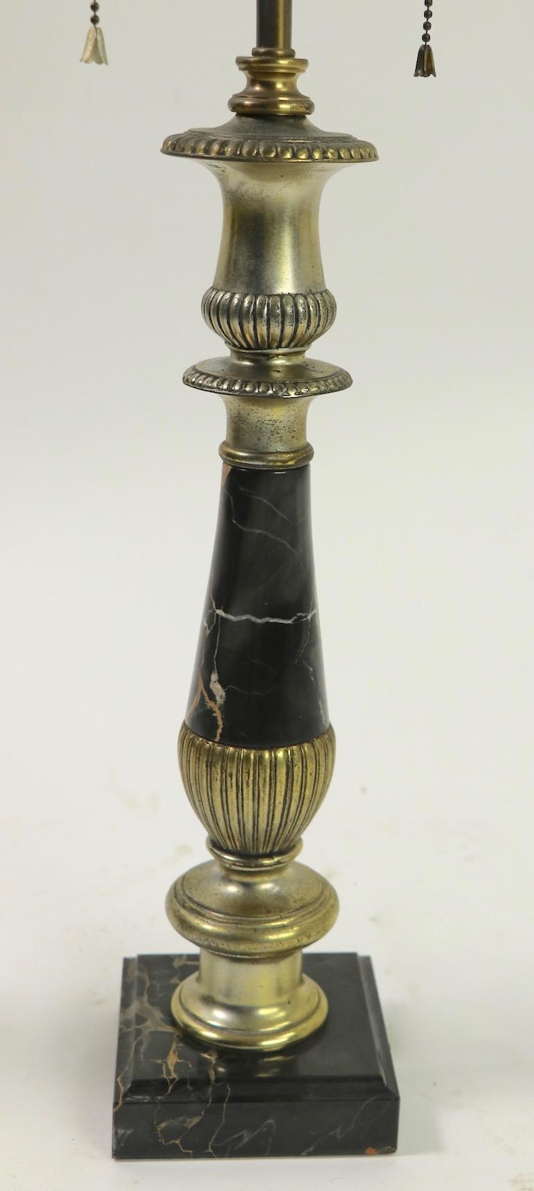 Pair of Hollywood Regency Black Marble Table Lamps at 1stDibs