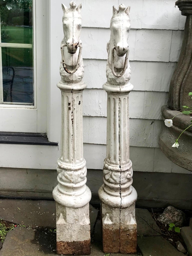 Pair of Horse Head Hitching Posts at 1stDibs | horse hitching post ...