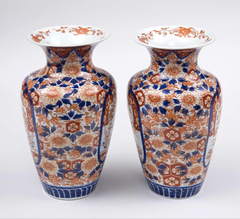 Pair of Imari Open Vases, circa 1890 For Sale at 1stDibs