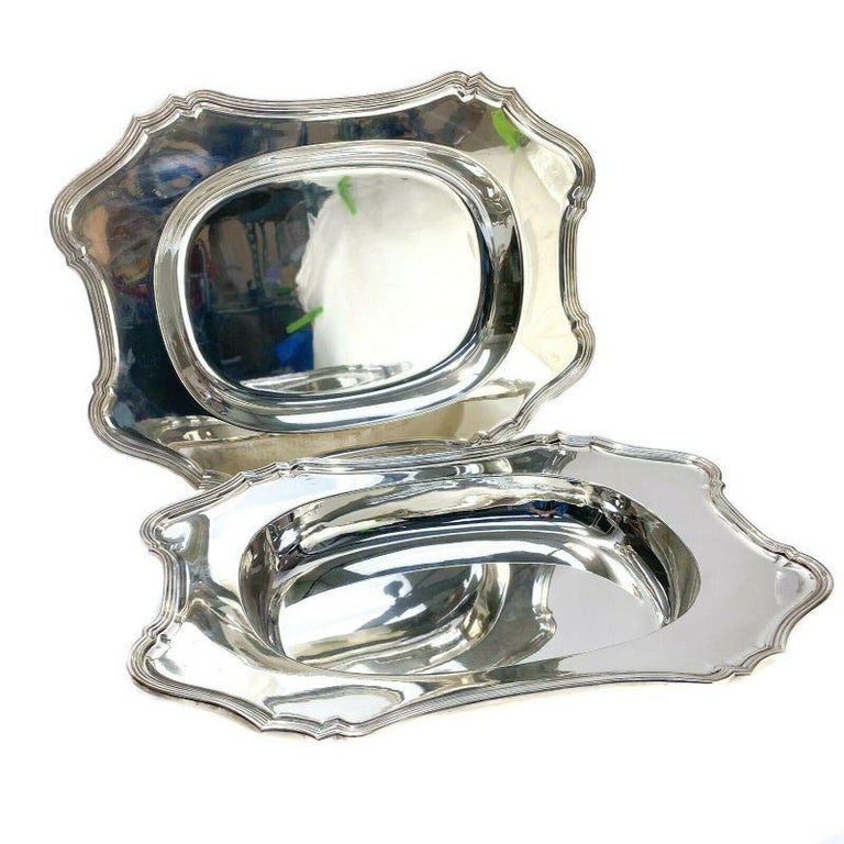 Pair Impressive Pradella Ilario Italian Sterling Silver Large Entree ...