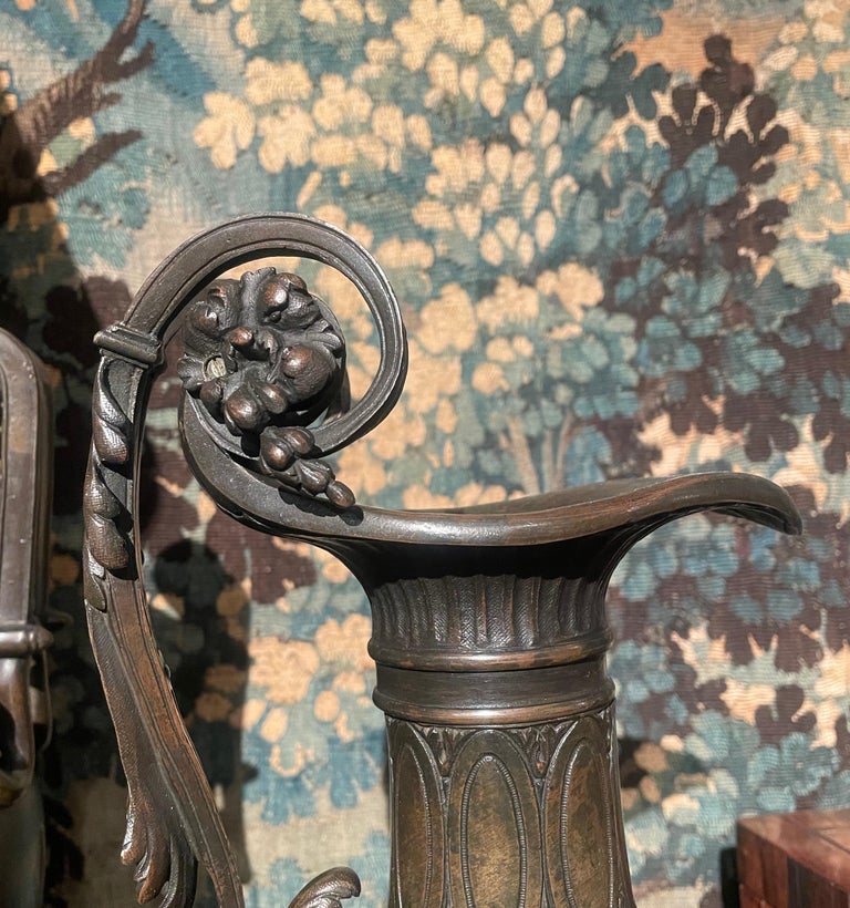 Pair of Italian Bronze Ewers with Scenes of Classical Antiquity, circa ...