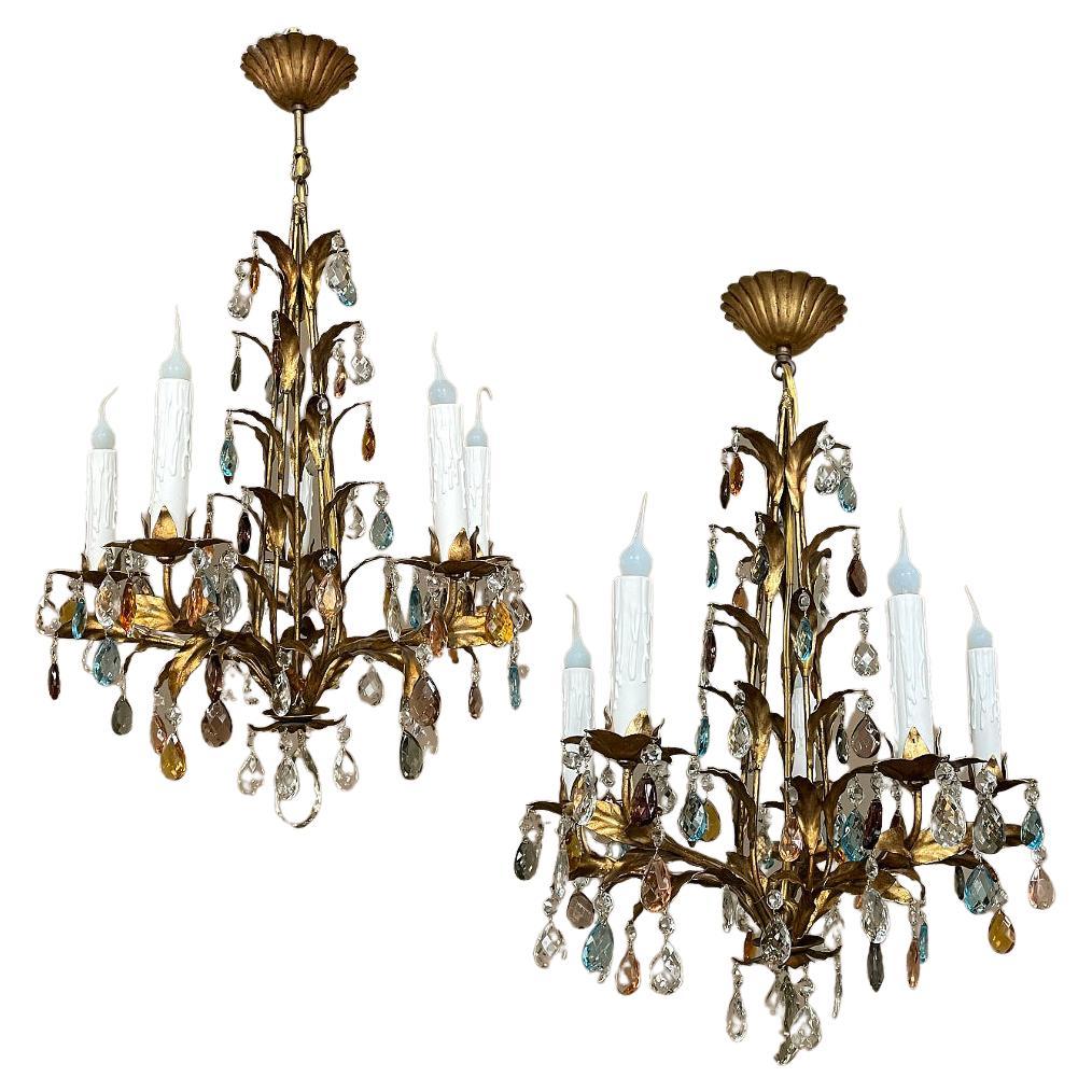 Pair of Painted Italian Chandeliers, Sold Individually For Sale at 1stDibs