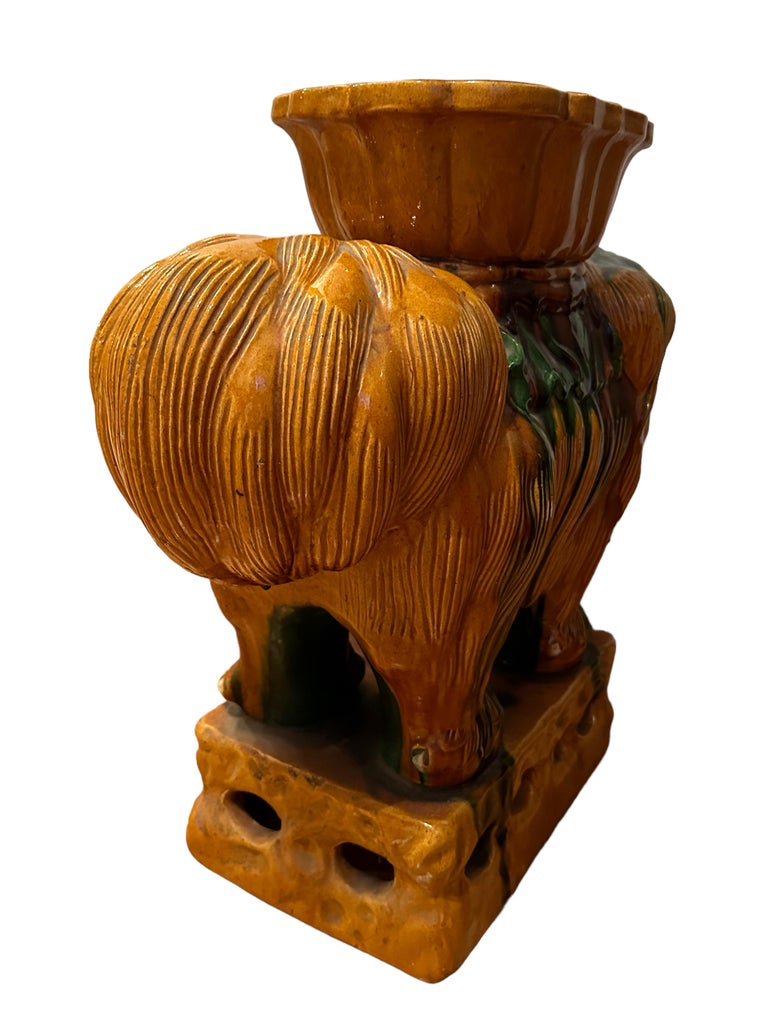 Pair Italian Terracotta Ceramic Foo Dog Garden Seats, Stools or Side ...