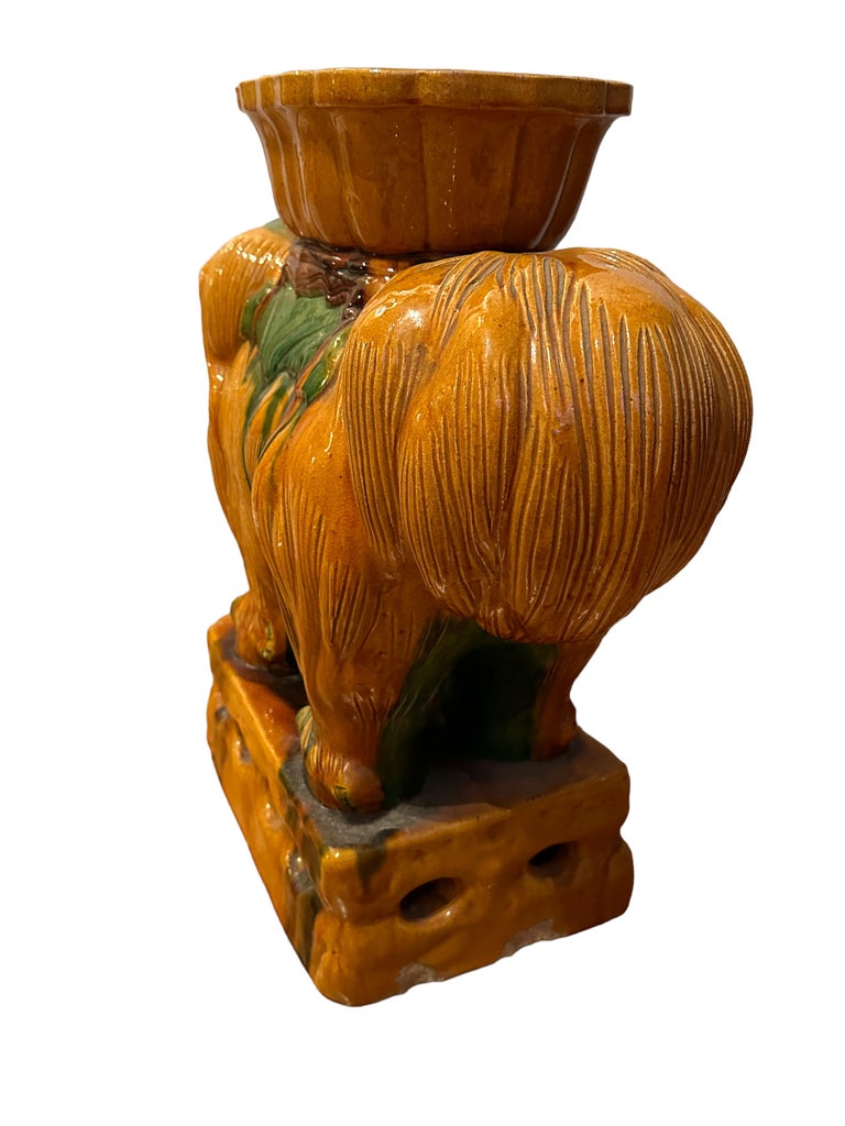 Pair Italian Terracotta Ceramic Foo Dog Garden Seats, Stools or Side ...