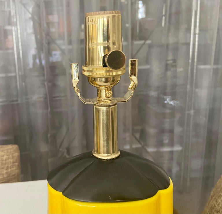 Pair Japanese Asian Bright Yellow Porcelain Table Lamps For Sale at ...