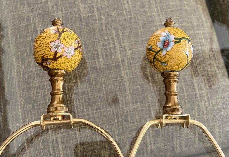 Pair Japanese Asian Bright Yellow Porcelain Table Lamps For Sale at ...