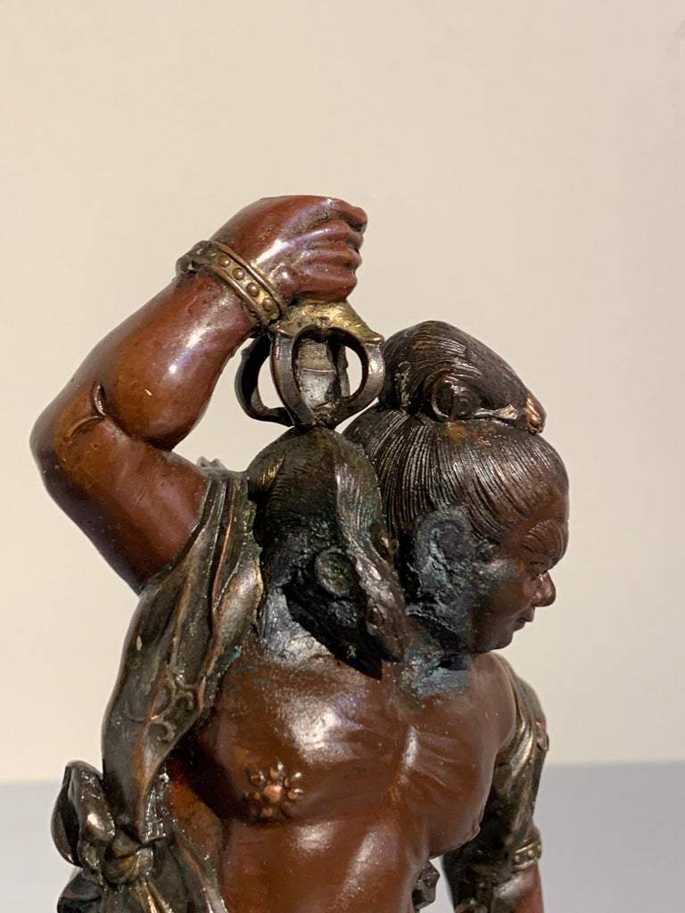 Pair of Japanese Cast Bronze Figures of Niō, Meiji Period, Late 19th ...