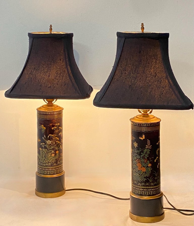 Pair Japanese Meiji Period Satsuma Pottery Cloisonné Lamps Wig Stands ...