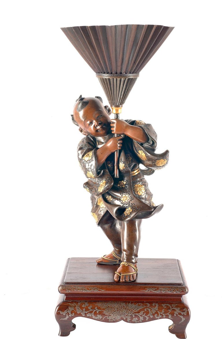 Pair of Japanese Miyao Bronze Figures For Sale at 1stDibs